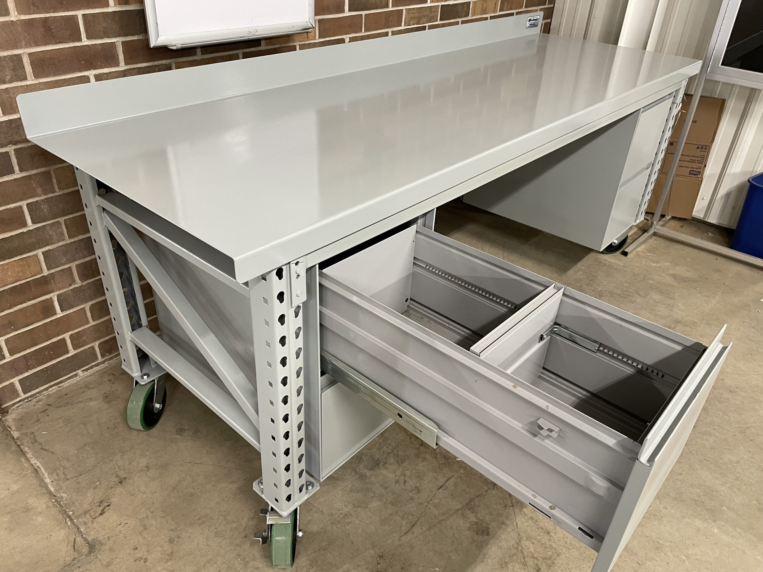 Maximus Heavy Duty Workbench w/ 2 Drawer Units & Casters - Welter Storage