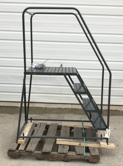 new SPG Gillis 4 step rolling safety ladder side view - Welter Storage