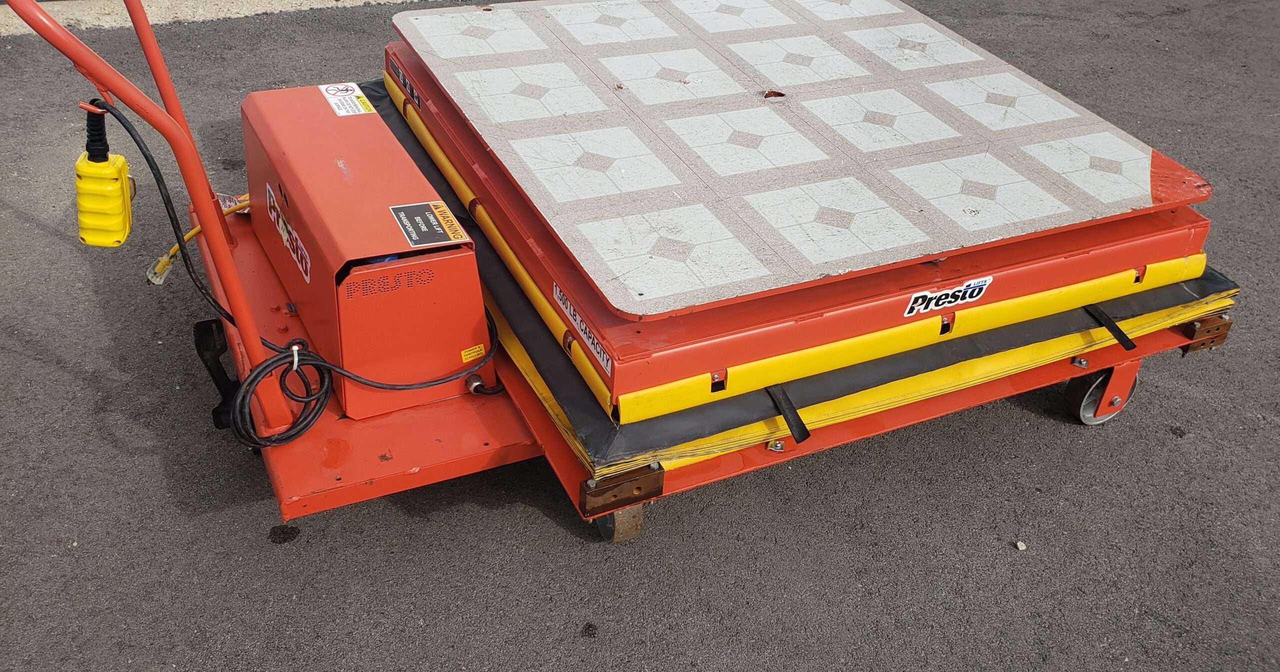 Presto 48"x48" 1500# Cap. Portable Power Lift Table w/ Turntable ...