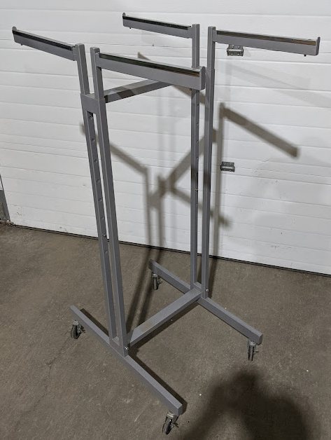 Grey/Stainless Steel Adjustable Mobile Clothing Racks - Used - Welter ...