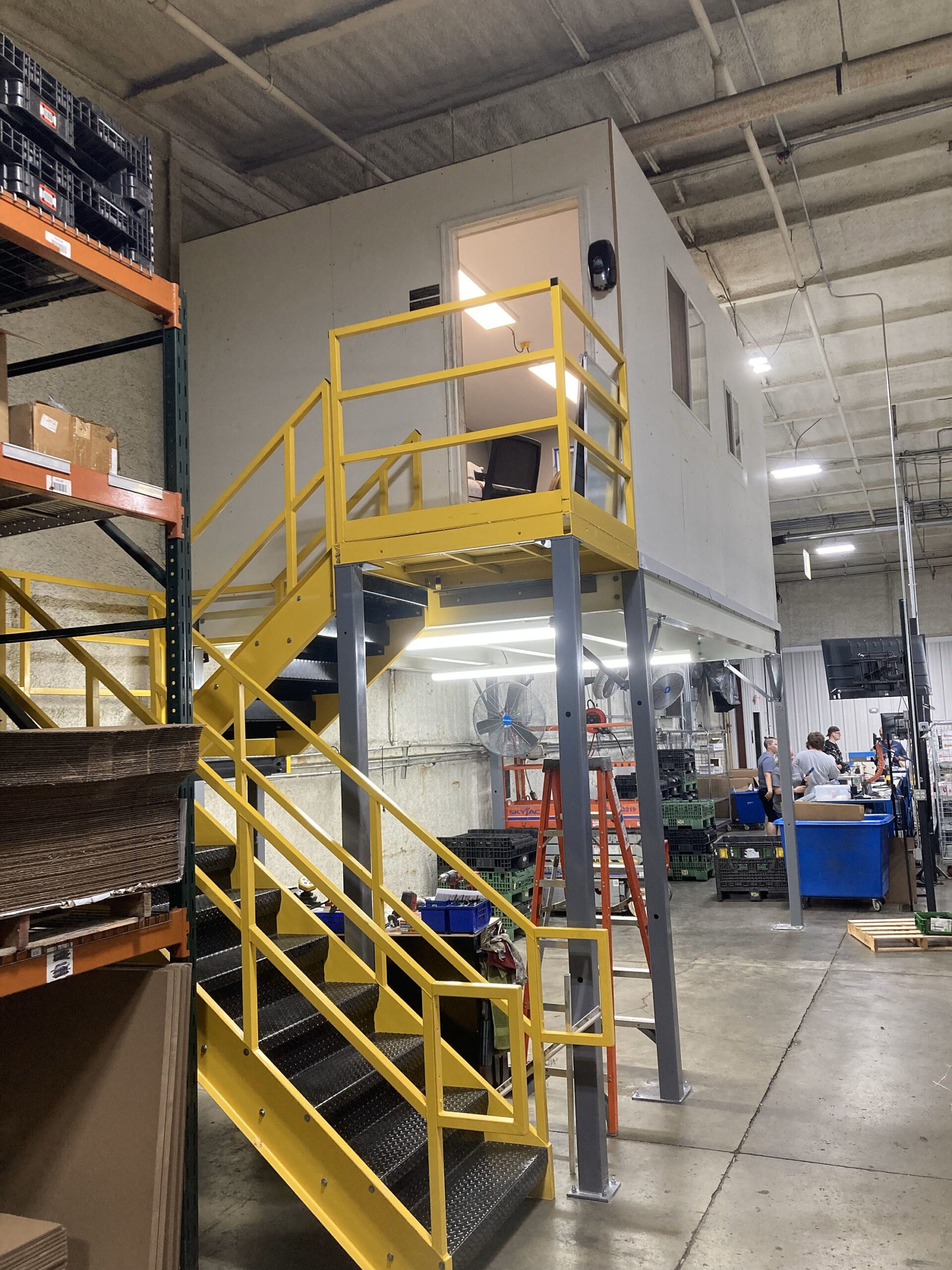 Mezzanine & Stairs Project for a Modular Office - Peosta, IA - Welter ...