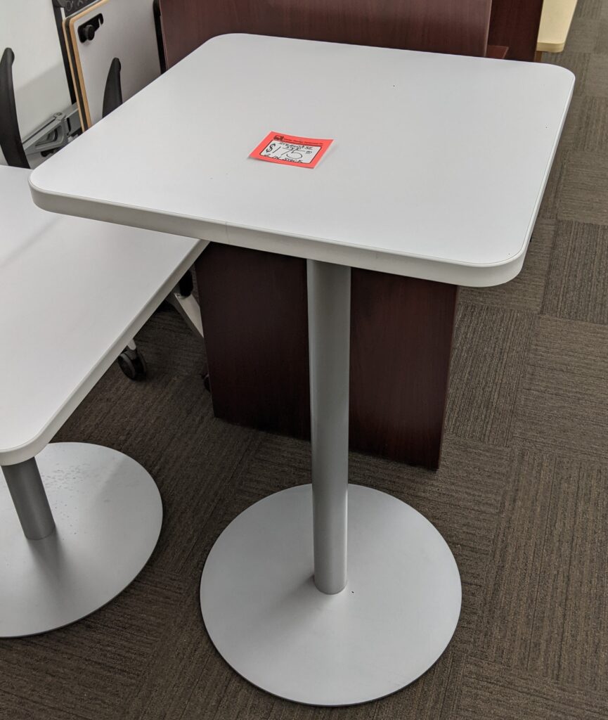Steelcase White 2'x2' Bar-Height Square Table - Used - Welter Storage