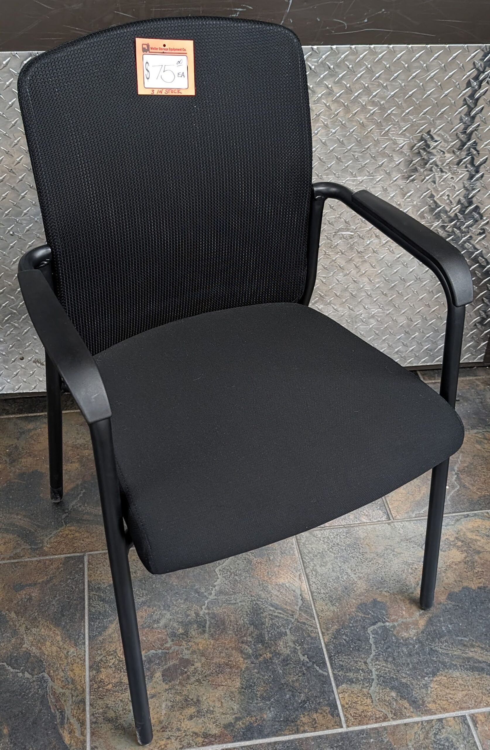 HON Black Fabric Stacking Chair - Used - Welter Storage