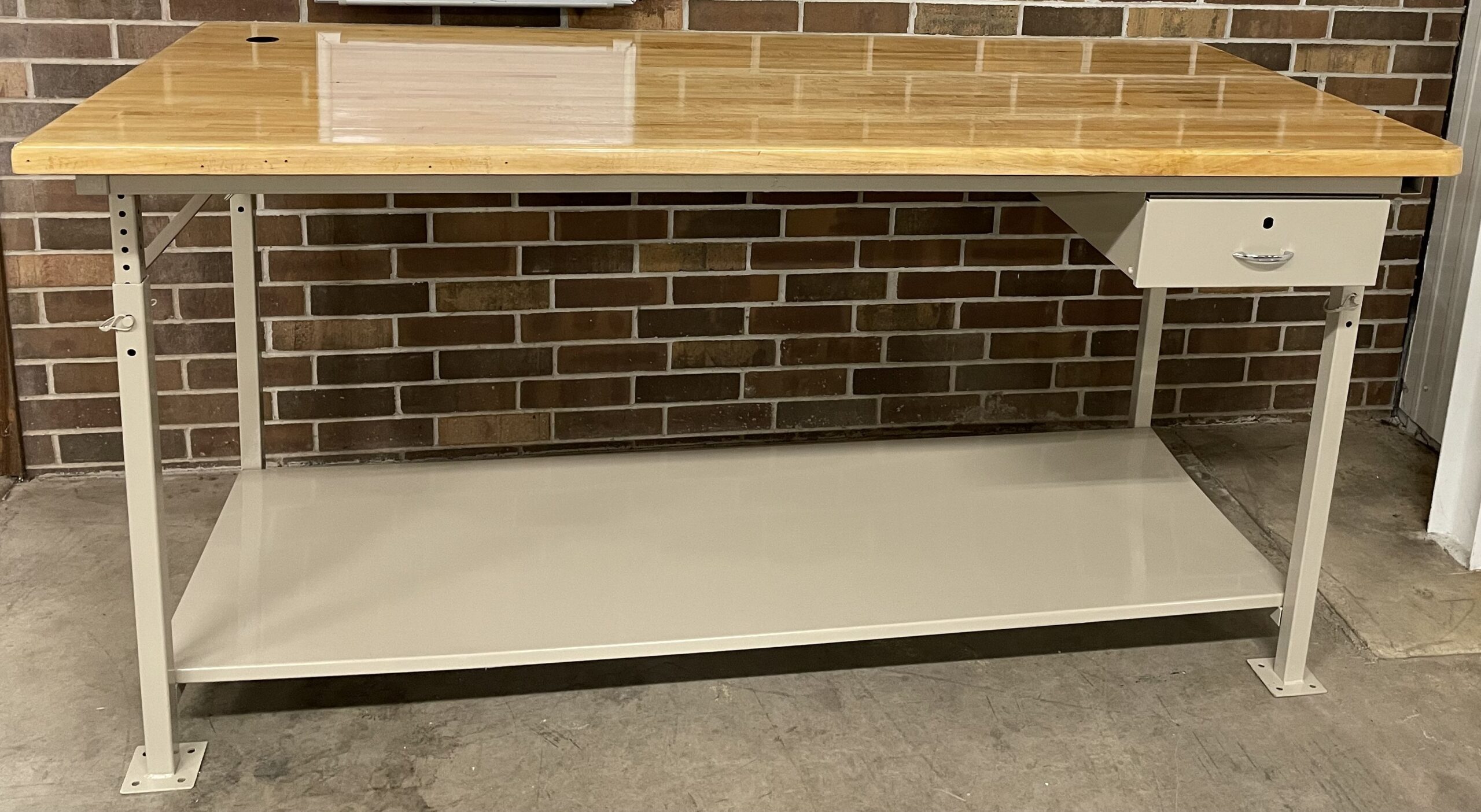 36"x78" Butcher Block Top Bench w/Drawer & Undershelf - Reconditioned ...